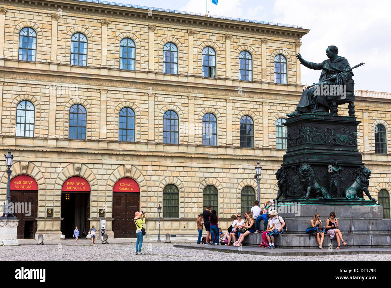 Tourist photographs statue of Maximillian Iosepho, King of Bavaria by ...