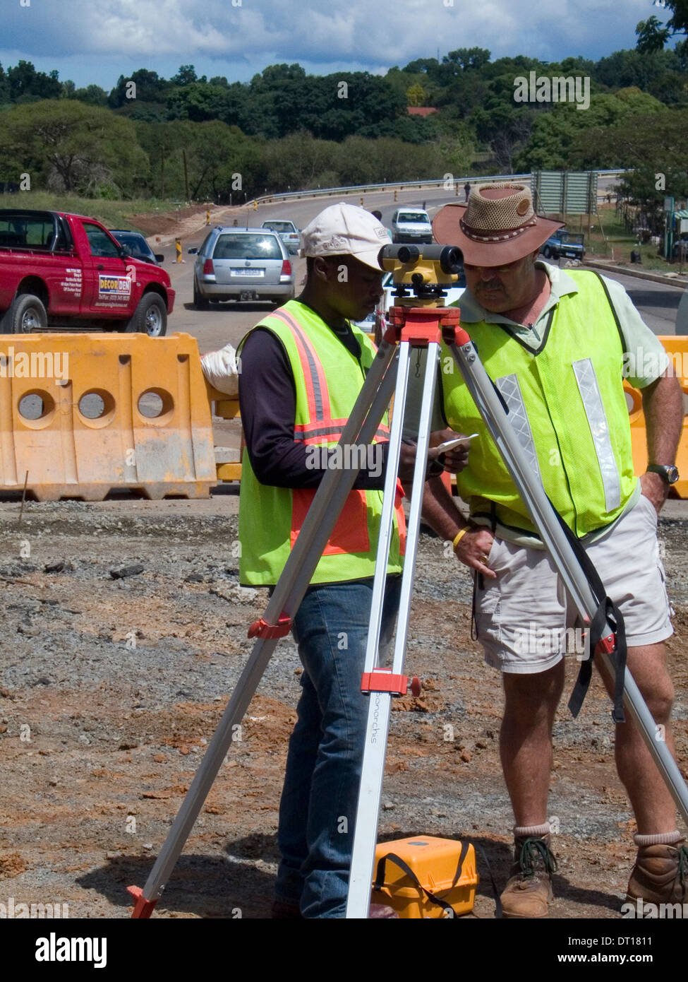 road construction civil engineers surveying infrastructure Stock Photo ...