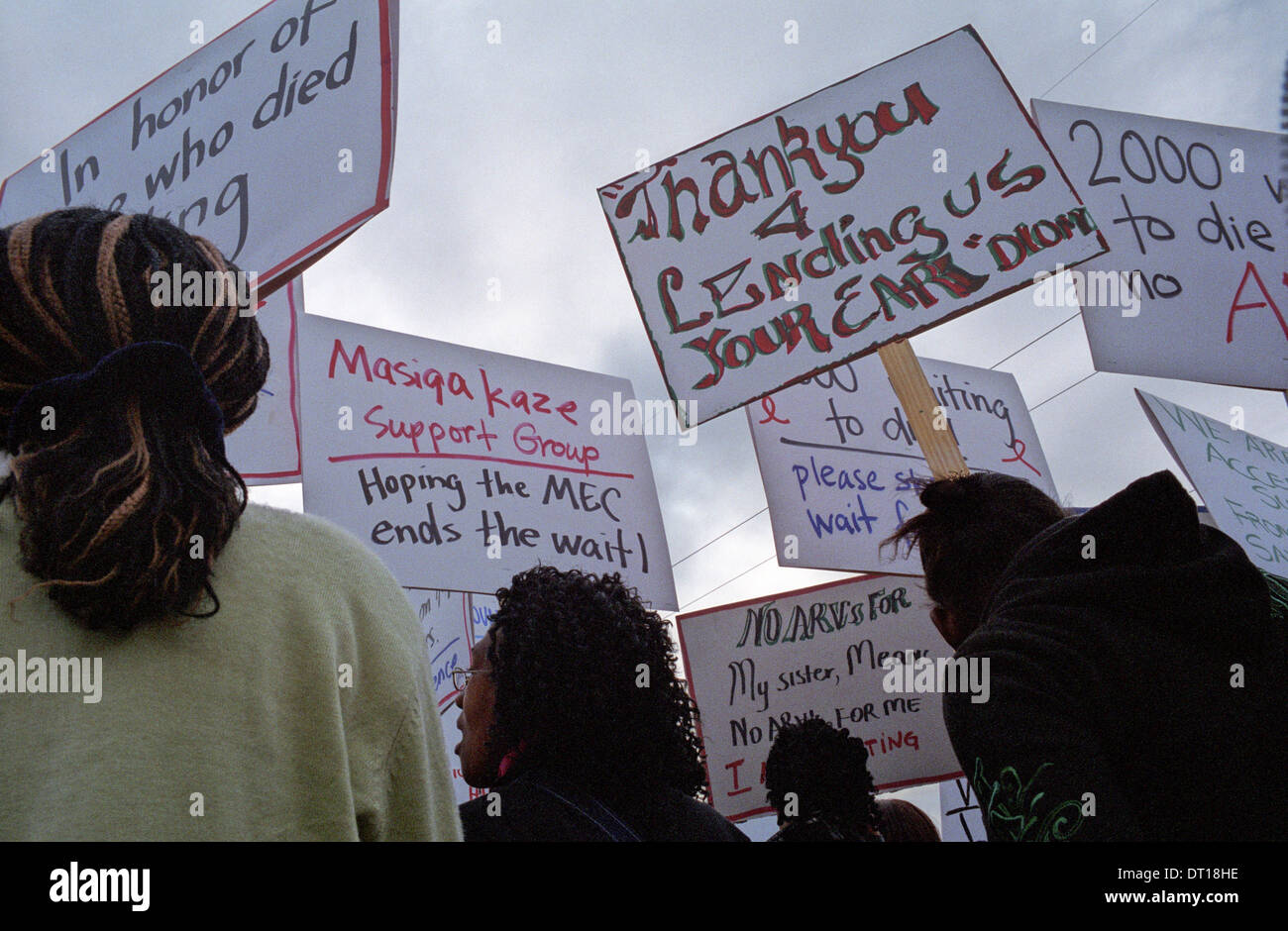HIV/AIDS vigil outside the Edendale Hospital in Pietermaritzburg ...