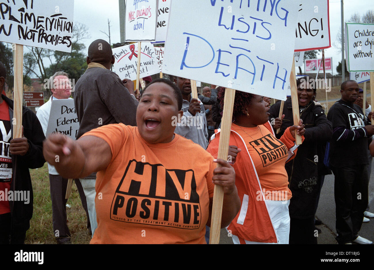 HIV/AIDS vigil outside the Edendale Hospital in Pietermaritzburg ...