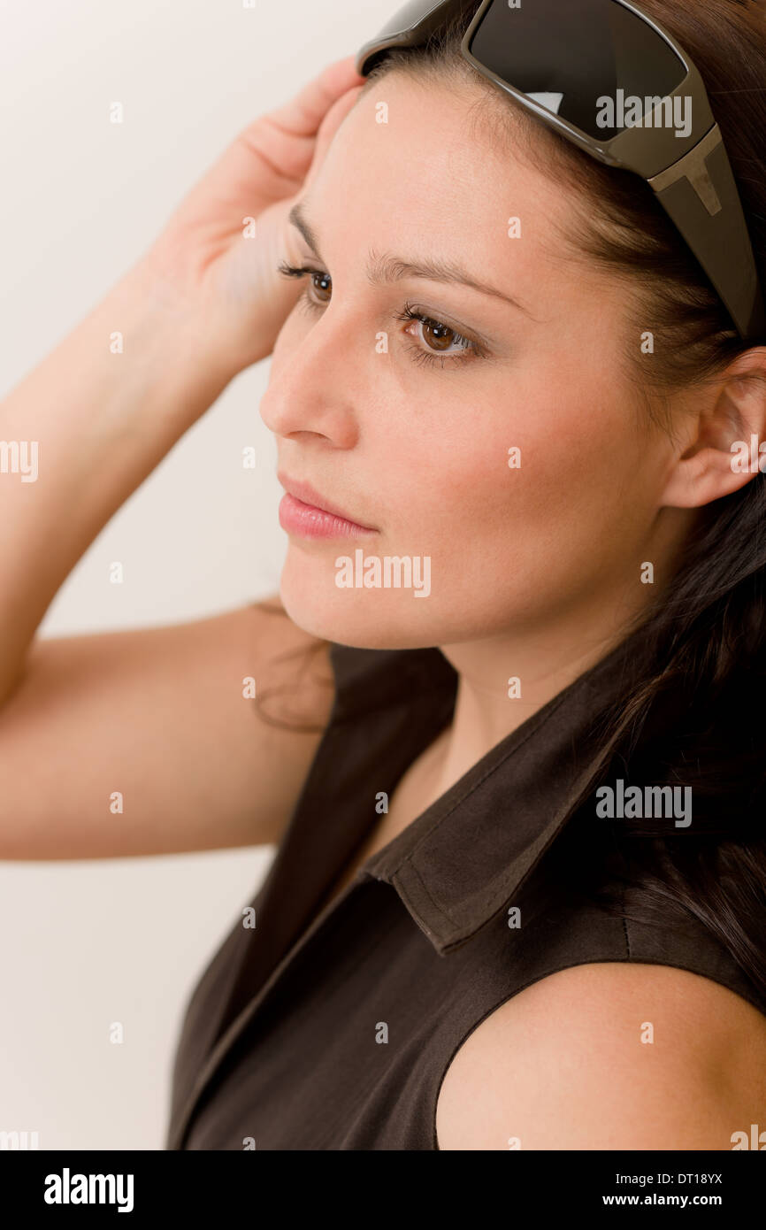 Designer glasses - fashion woman portrait Stock Photo - Alamy