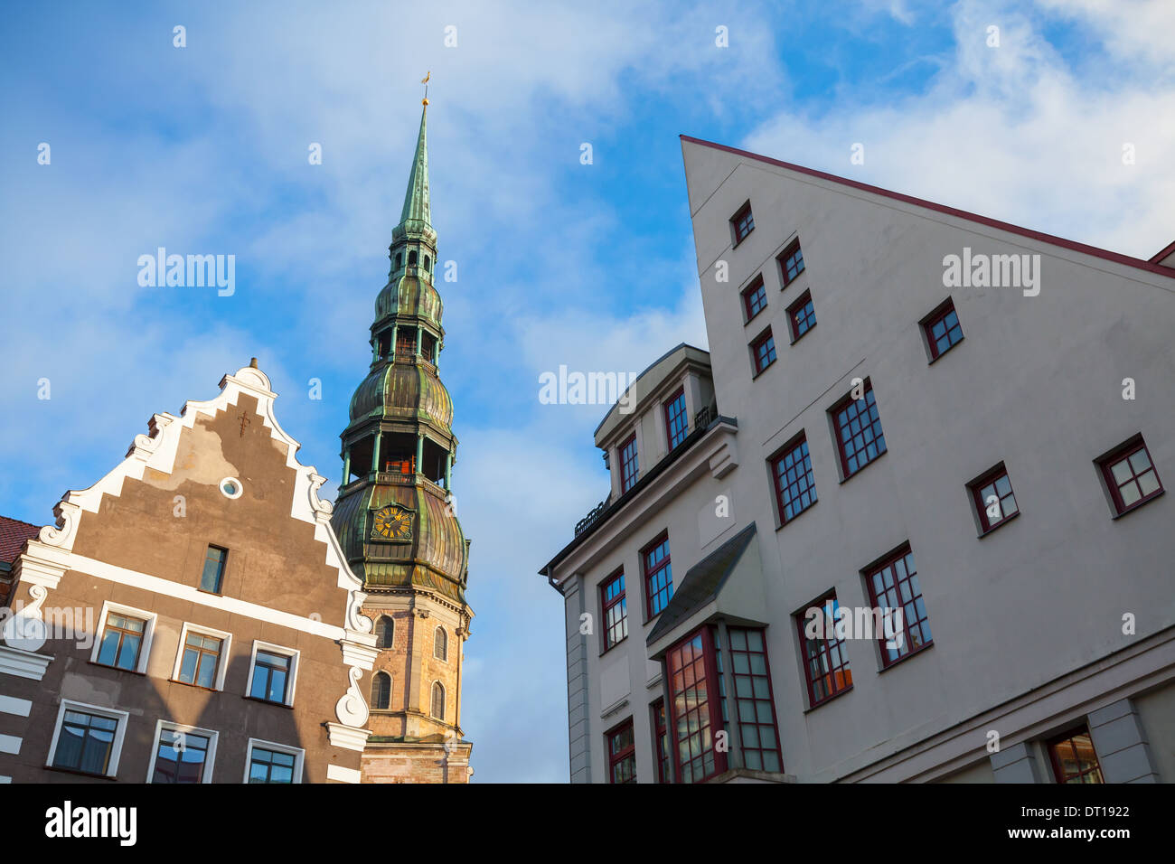 Saint Peter's Church in Riga City's historical center. Latvia Stock ...