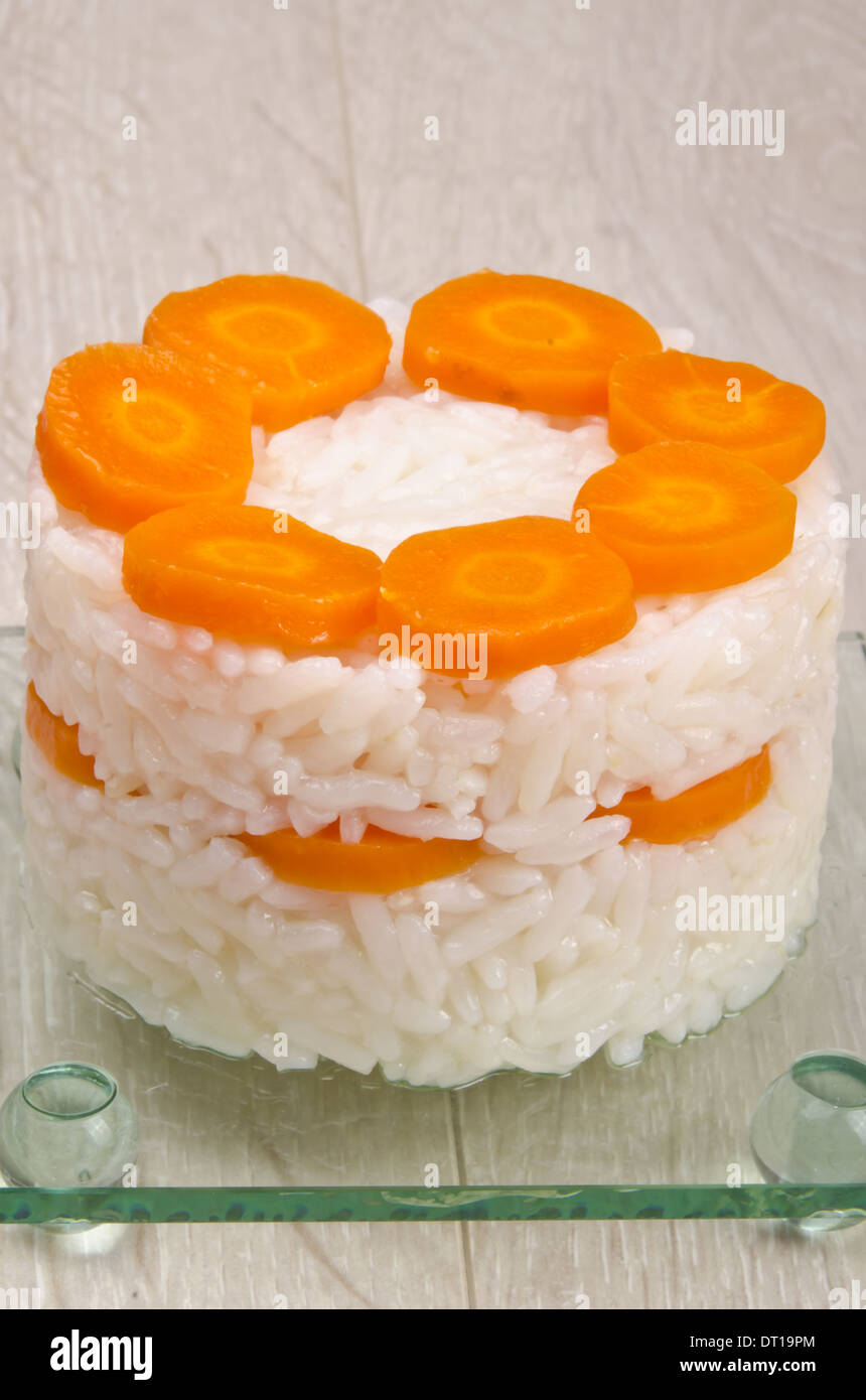 White rice with carrots Stock Photo - Alamy