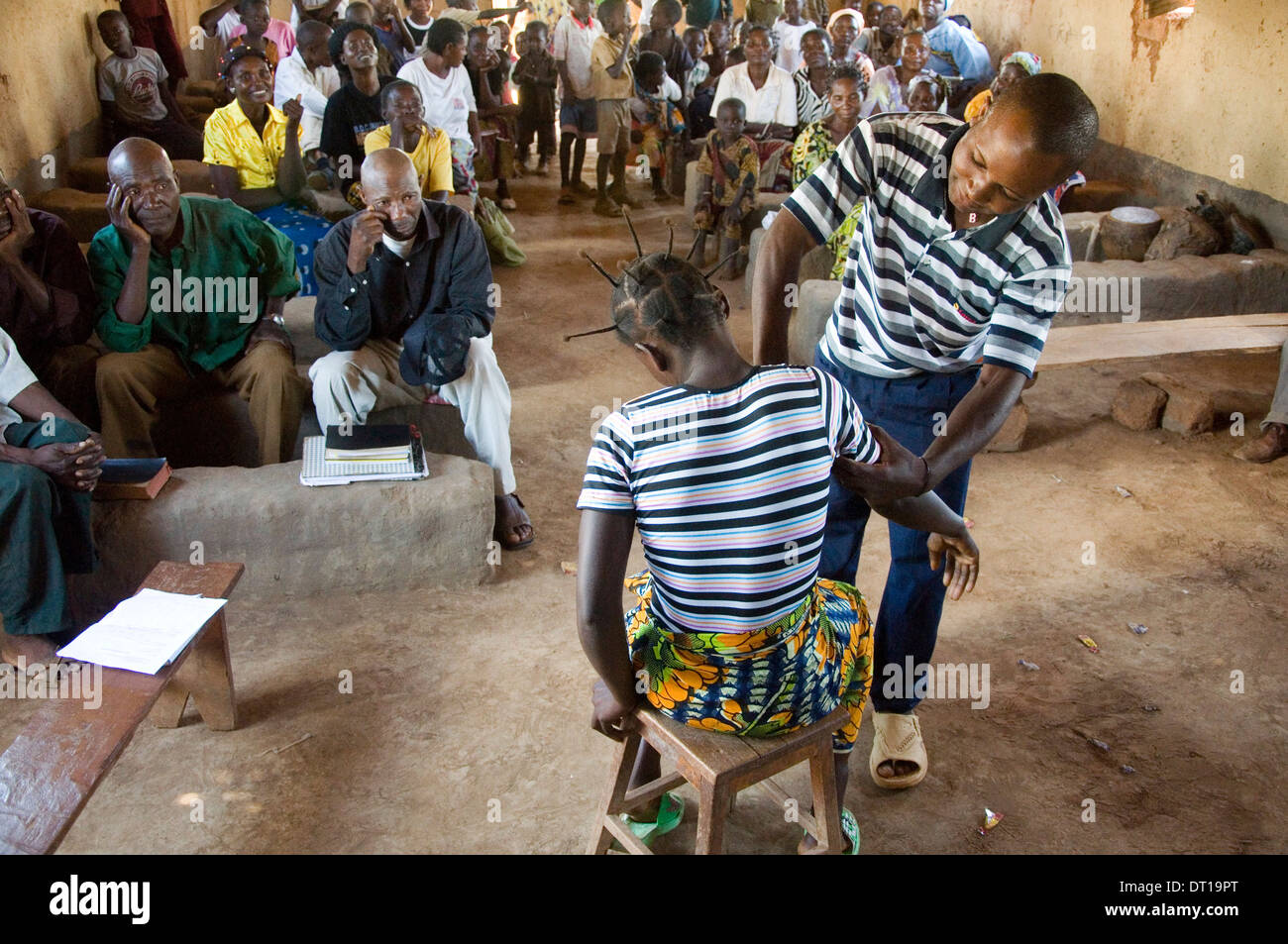 A play is performed in a rural Democratic Republic of Congo church ...