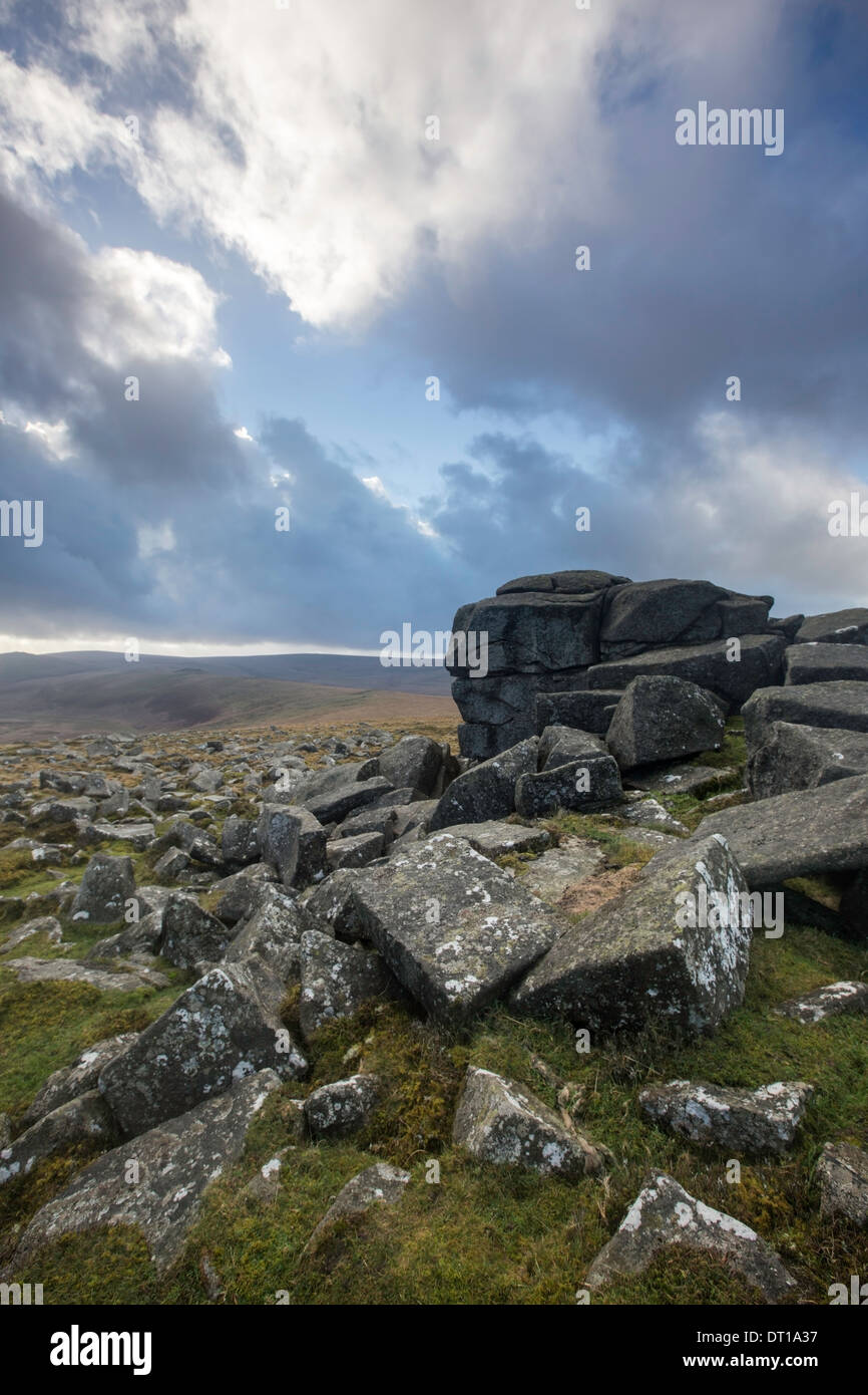 The rocky Tors on Belstone Common, Dartmoor, Devon England, UK Stock ...