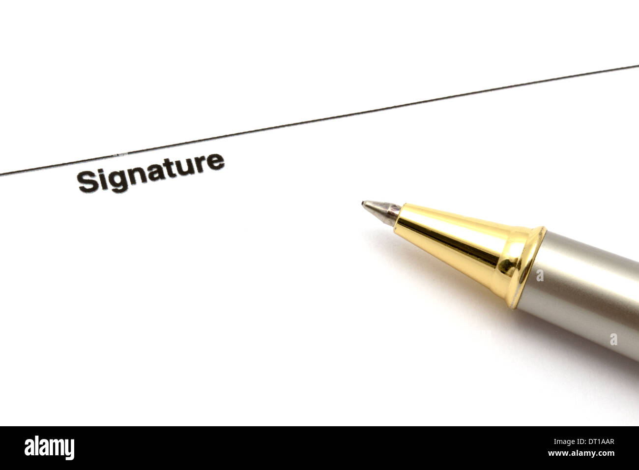 Pen and signature paper Stock Photo - Alamy