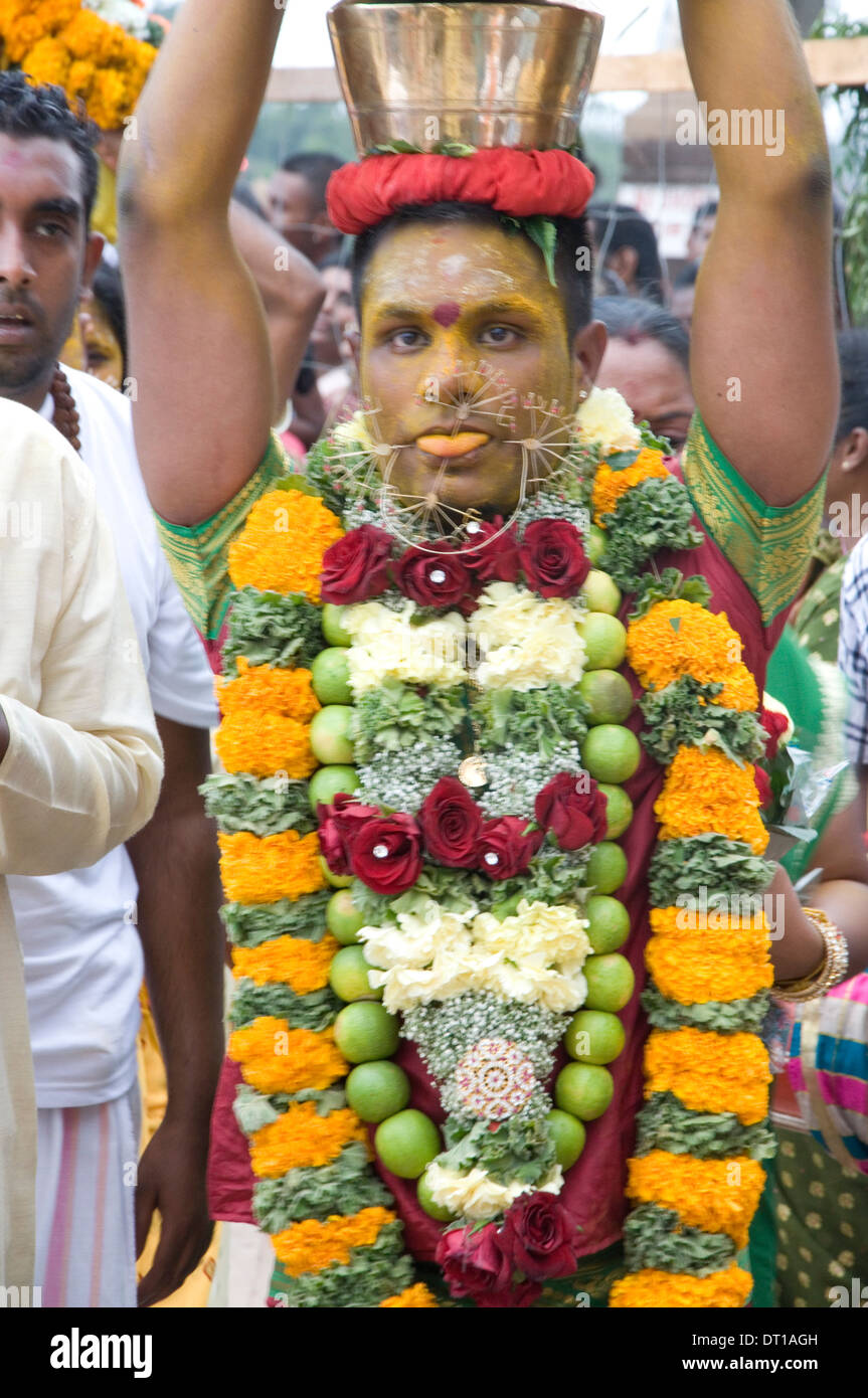 HINDU CULTURE FIRE WALKING BODY PIERCING CARRYING OF DIETYS, HONOUR OF ...
