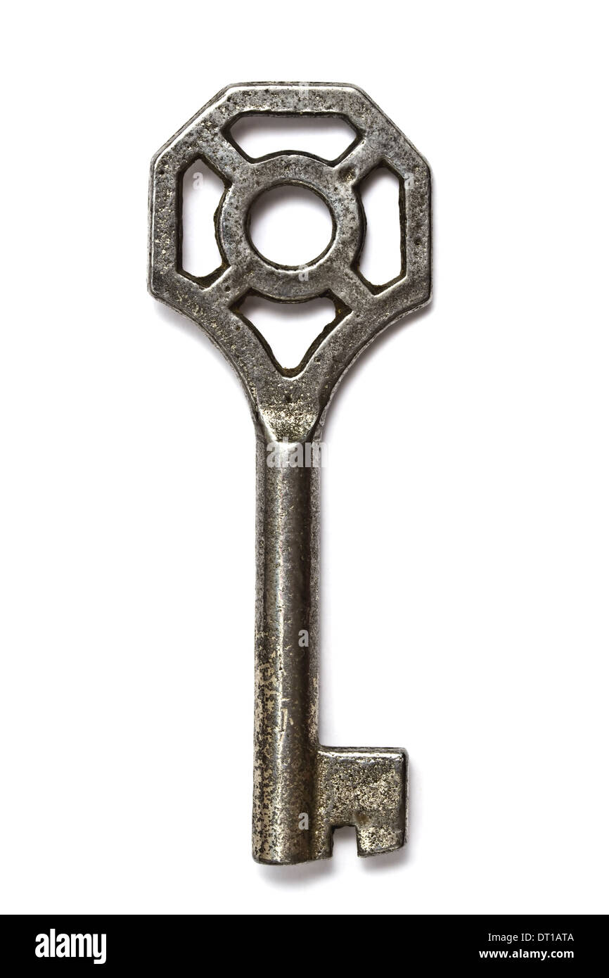 Old key isolated on white Stock Photo - Alamy