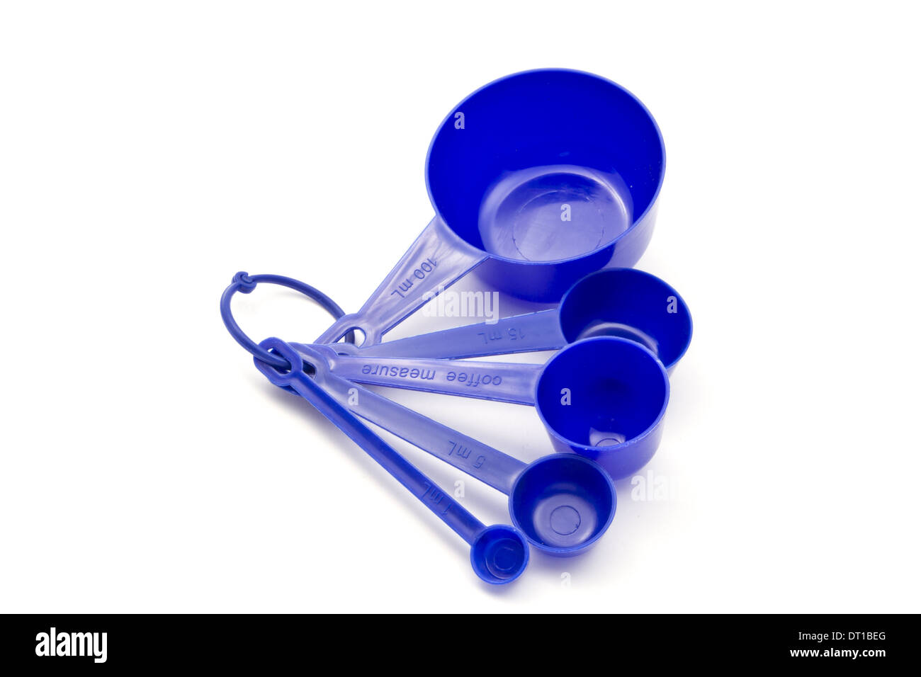 Blue measuring spoons Stock Photo - Alamy