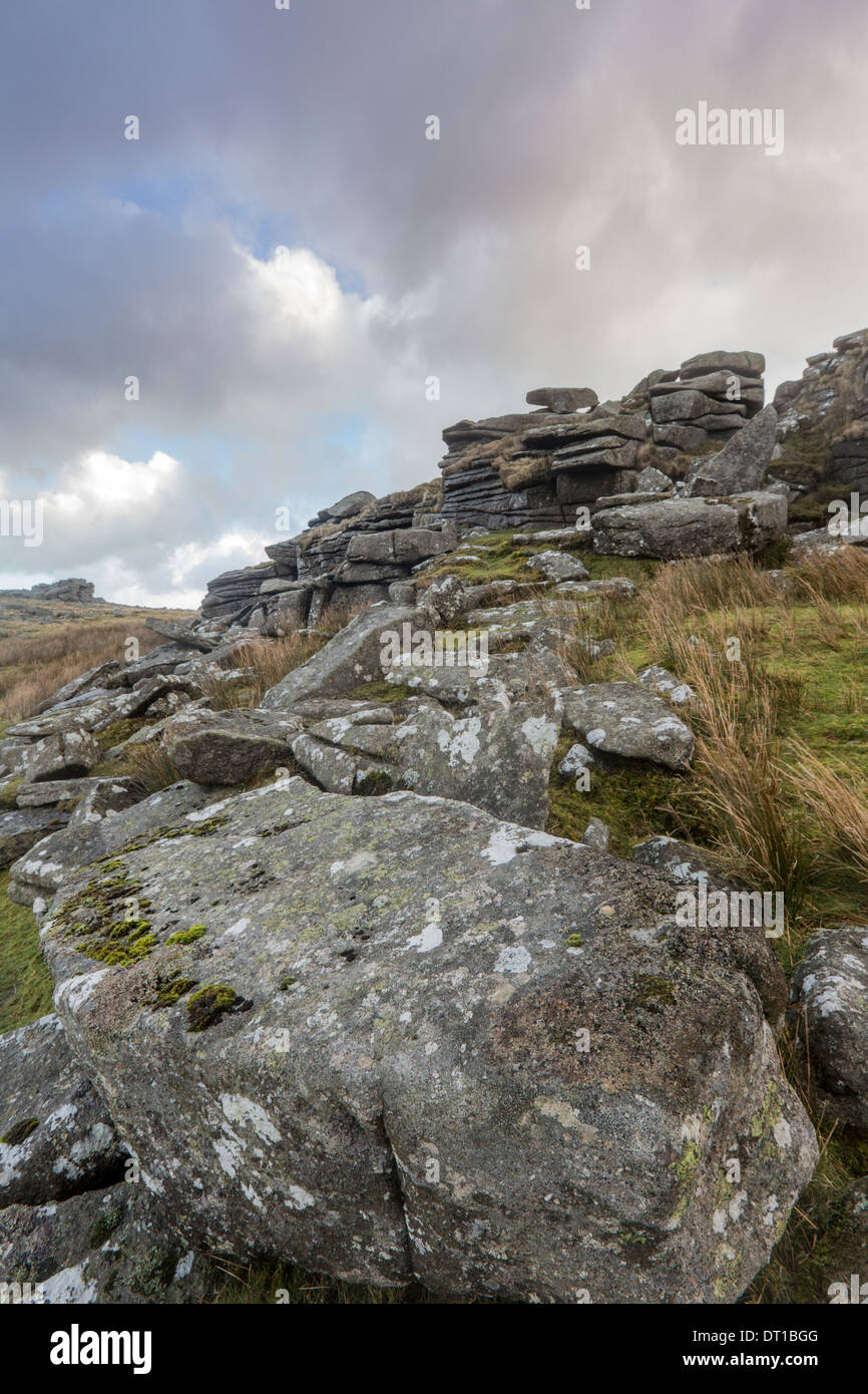 The rocky Tors on Belstone Common, Dartmoor, Devon England, UK Stock ...