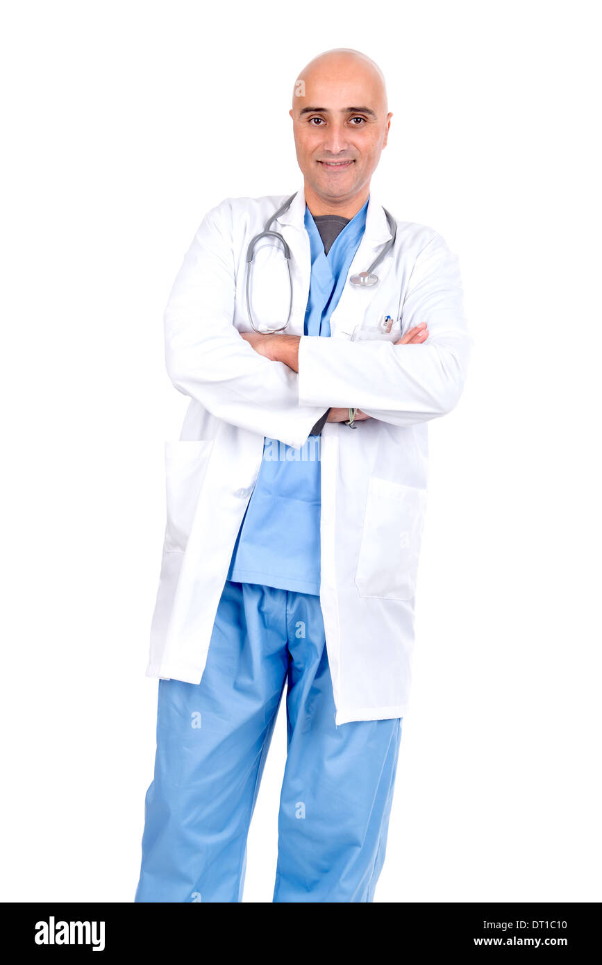 Doctor isolated against a white background Stock Photo - Alamy