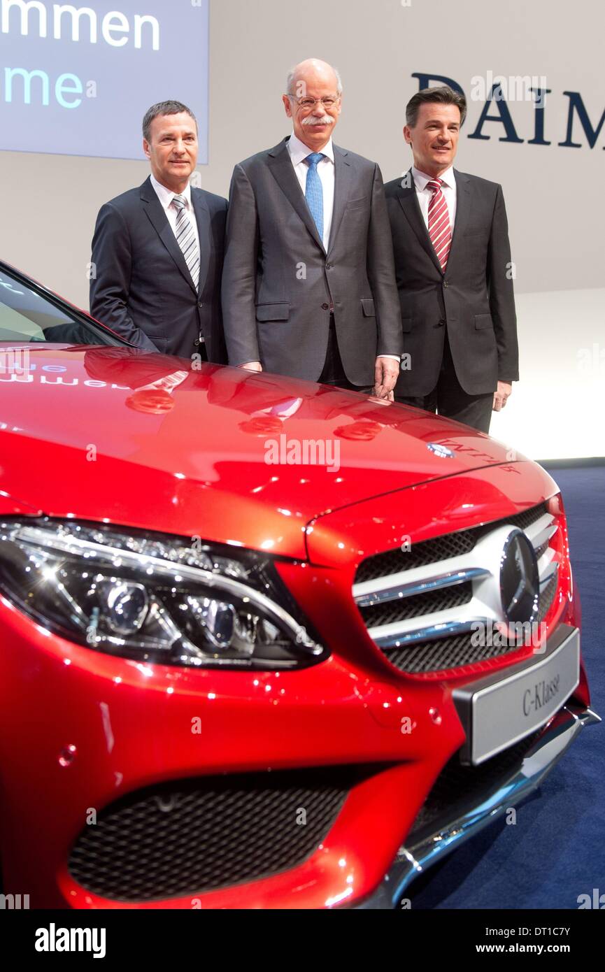 Stuttgart, Germany. 06th Feb, 2014. CEO of Daimler Dieter Zetsche (C ...
