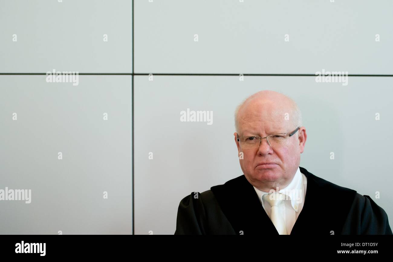 Munich, Germany. 06th Feb, 2014. Presiding judge Guido Kotschy sits in ...