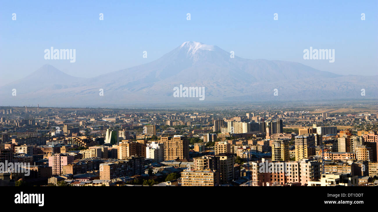 Mountain Ararat and city Yerevan Stock Photo - Alamy