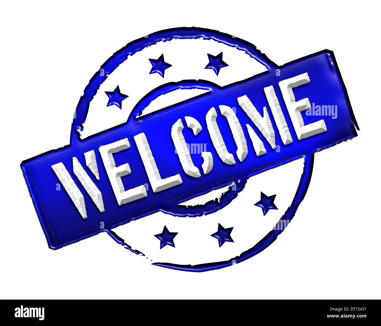 Welcome - Blue Stock Photo - Alamy