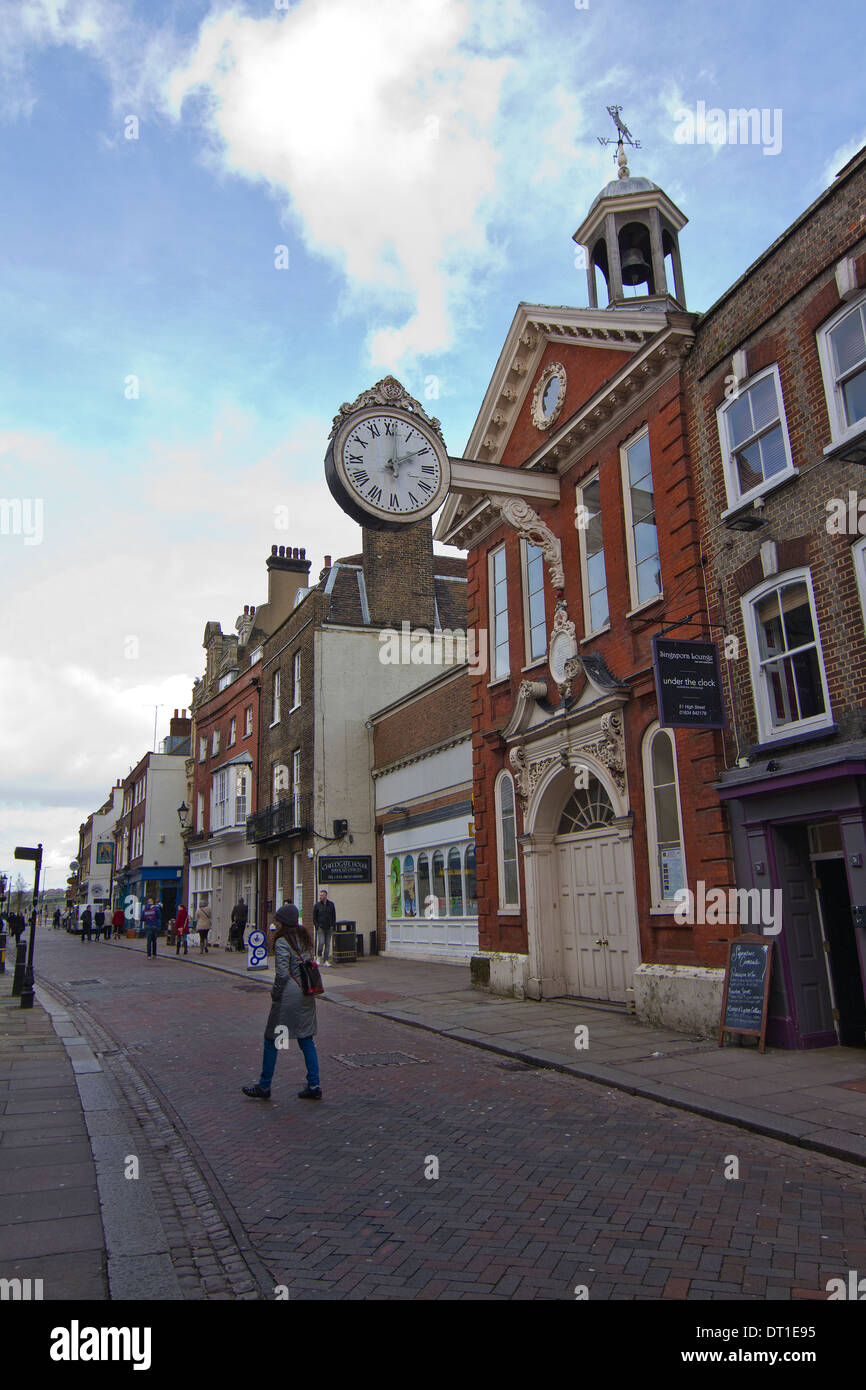 Rochester High Street in Kent United Kingdom in Winter Stock Photo - Alamy