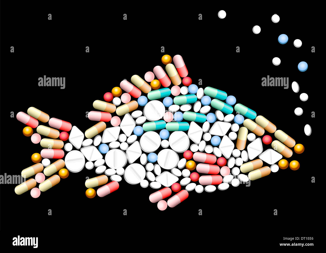Tablets, pills and capsules, that shape a fish Stock Photo - Alamy