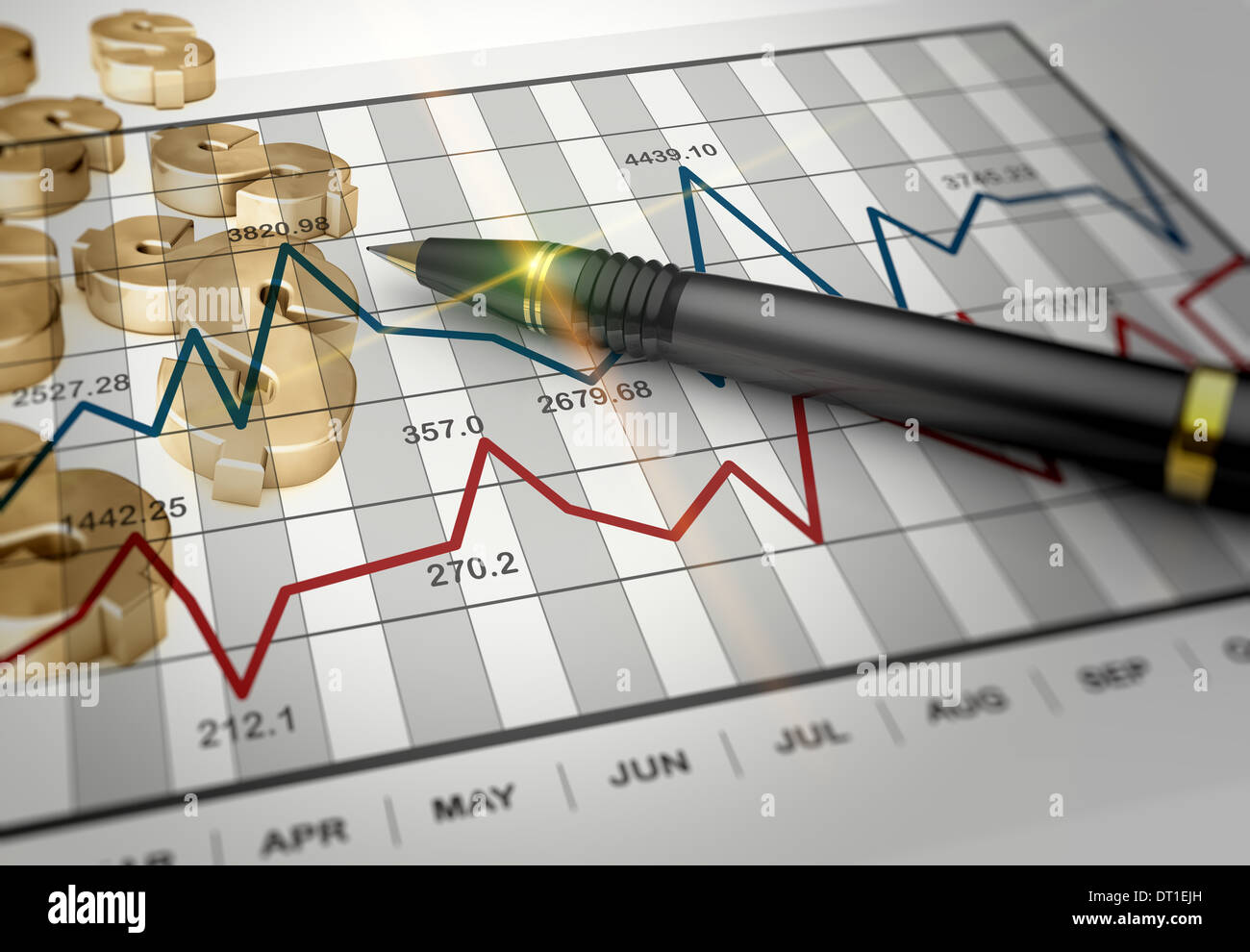 Business report graph as a concept Stock Photo - Alamy