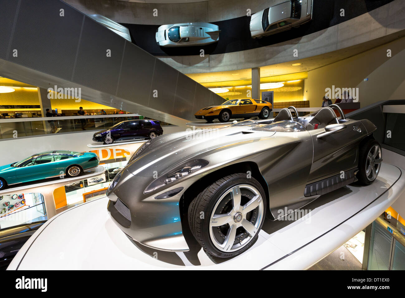 Mercedes-Benz concept cars in museum gallery in Stuttgart, Germany. In ...