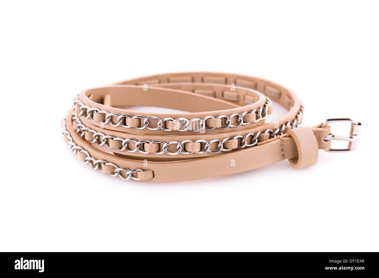 Stylish belt isolated on white background Stock Photo - Alamy