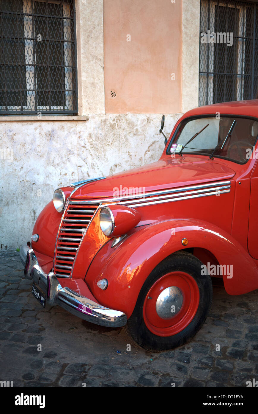 Vintage Fiat truck parked in the Trastevere area of Rome, Italy Stock ...