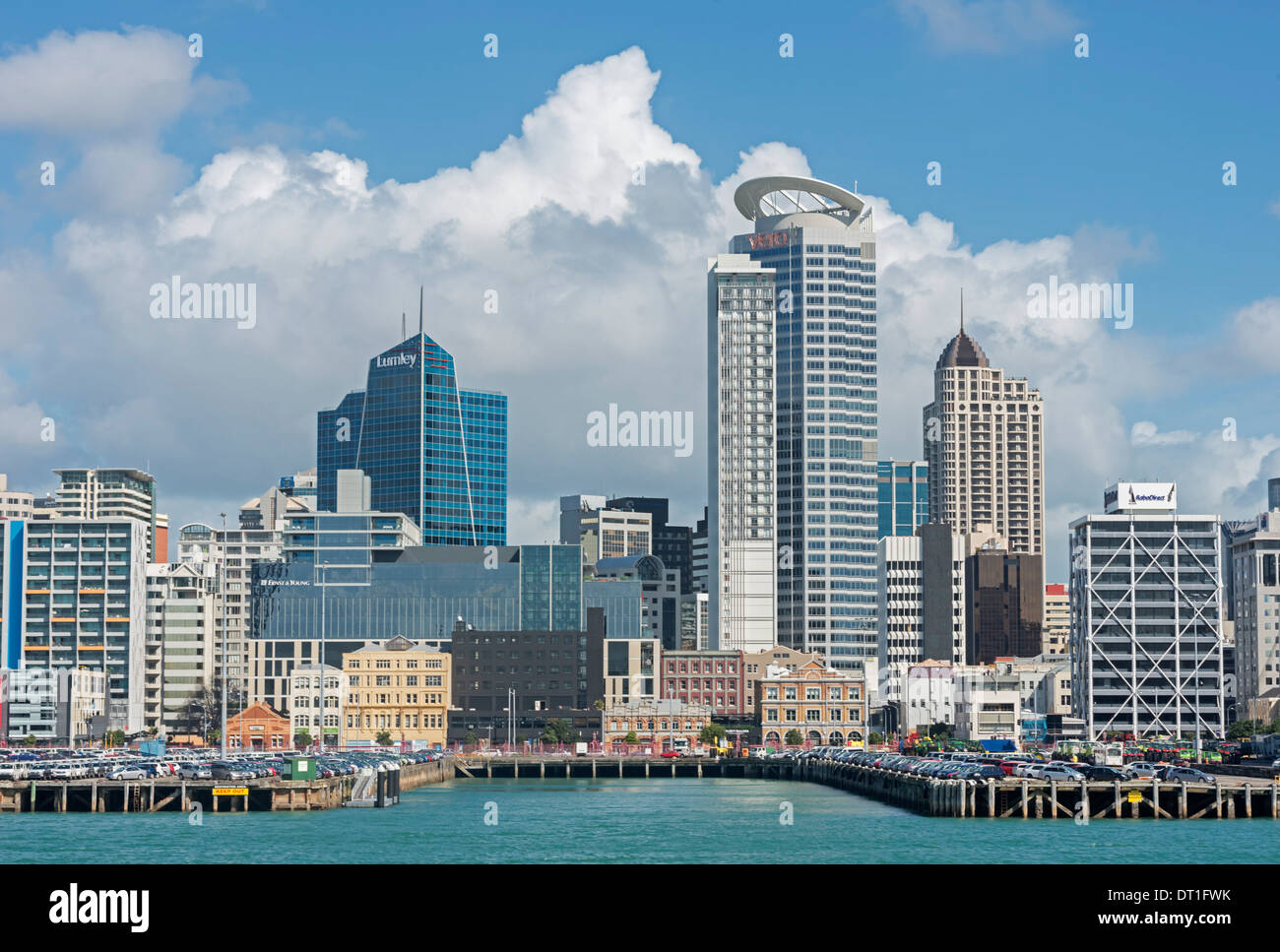 Auckland skyline, Auckland, North Island, New Zealand, Pacific Stock ...