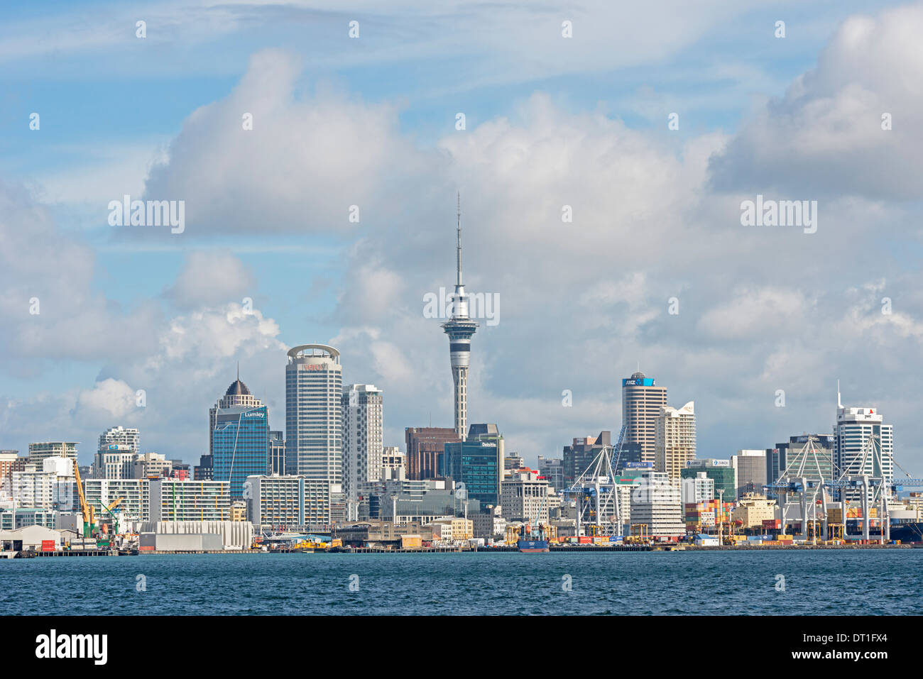 Auckland skyline, Auckland, North Island, New Zealand, Pacific Stock ...