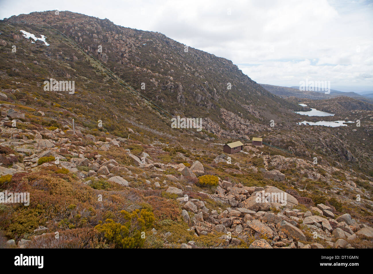 Rodway Hut and the Tarn Shelf in Mt Field National Park Stock Photo - Alamy
