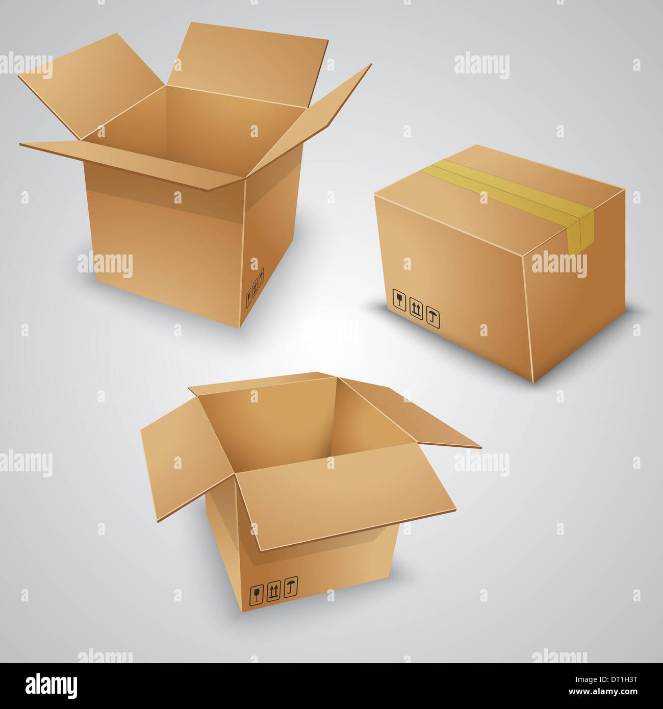 Vector illustration of cardboard boxes Stock Photo - Alamy