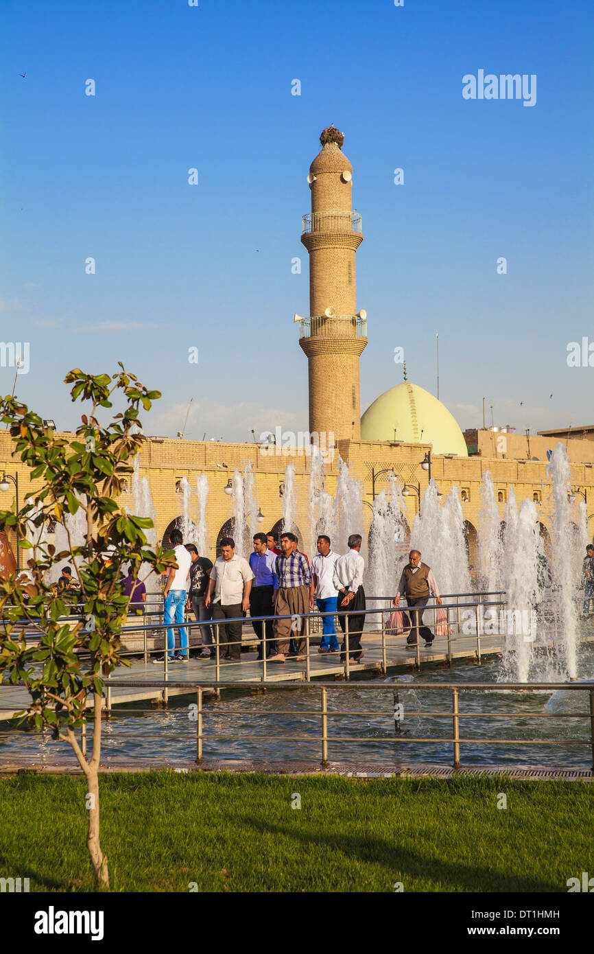 Minaret and Qaysari Bazaars, Shar Park, Erbil, Kurdistan, Iraq, Middle ...