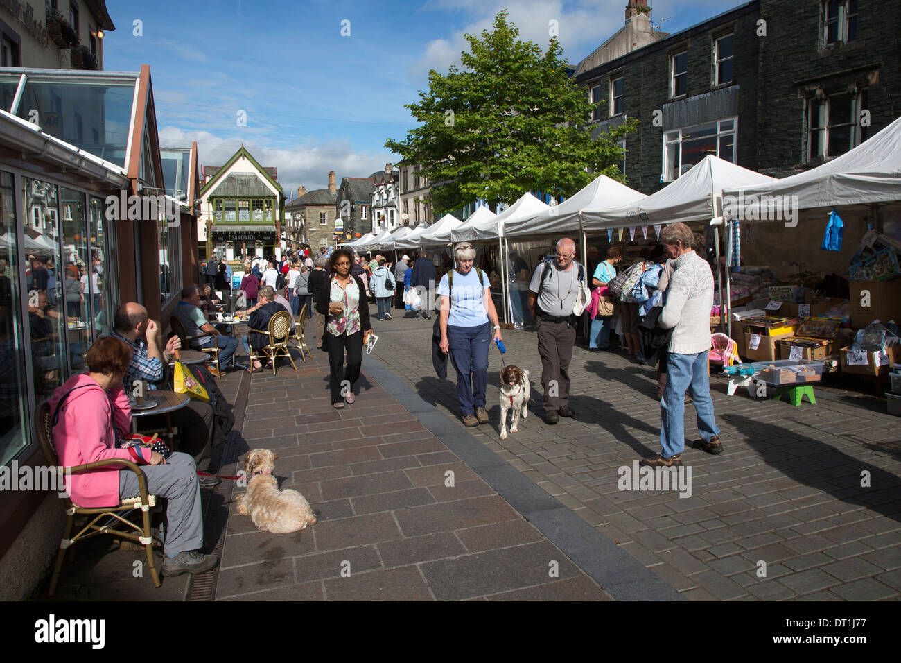Market Square Thursday Market Day, Keswick, Cumbria Stock Photo - Alamy