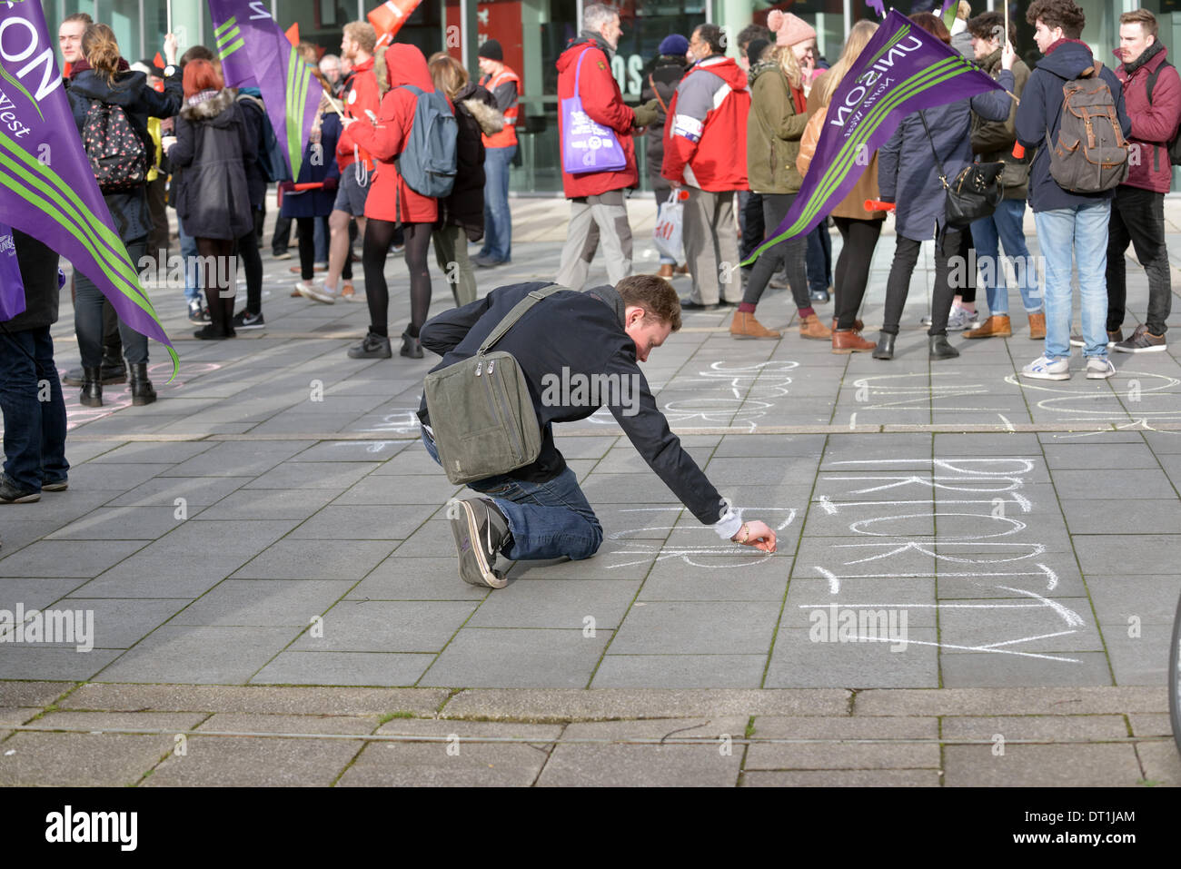 Chalk writing on pavement hi-res stock photography and images - Alamy