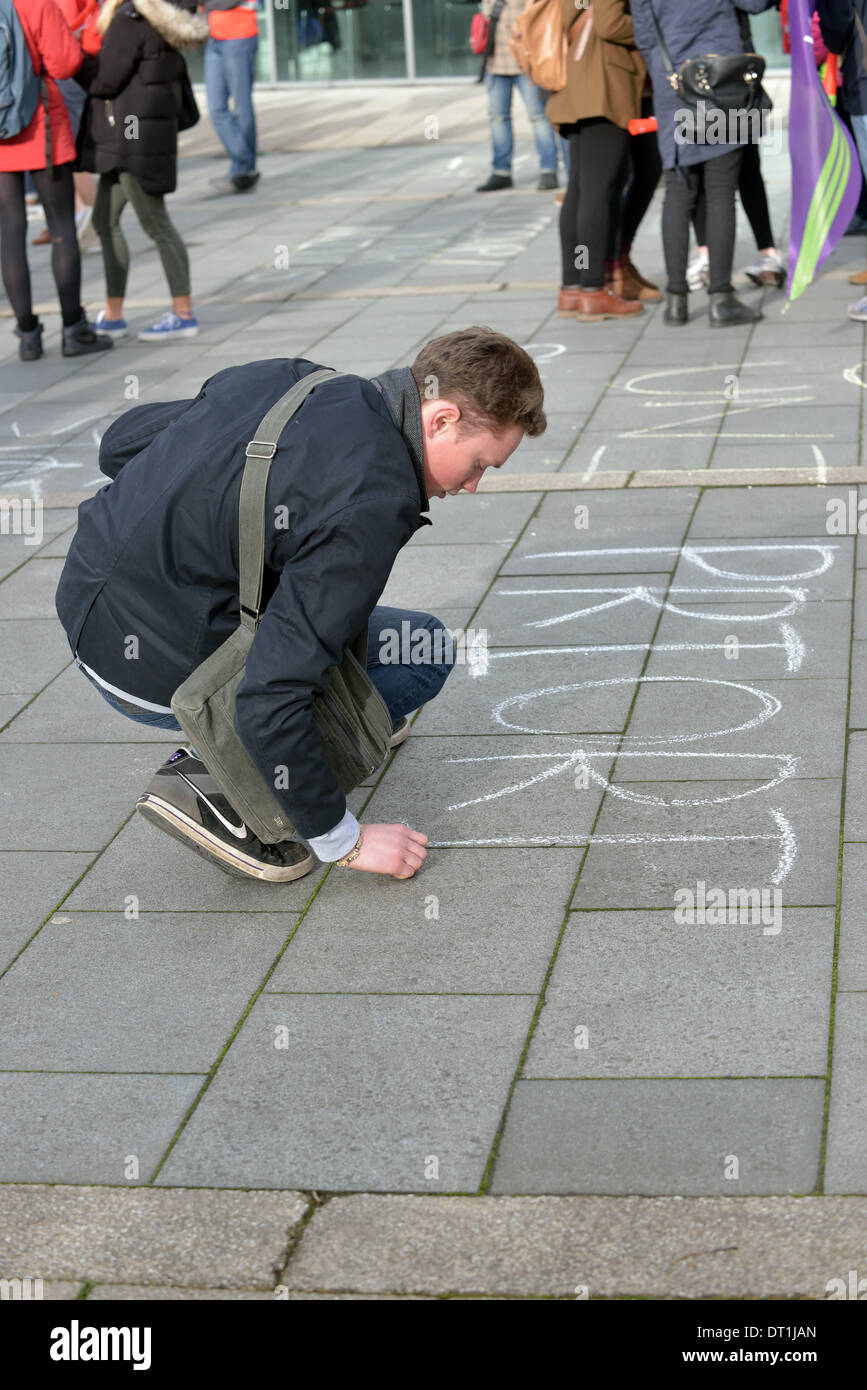 Chalk writing on pavement hi-res stock photography and images - Alamy