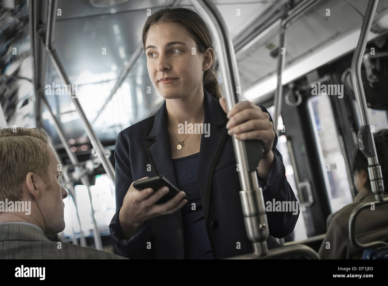 Bus man woman hi-res stock photography and images - Alamy