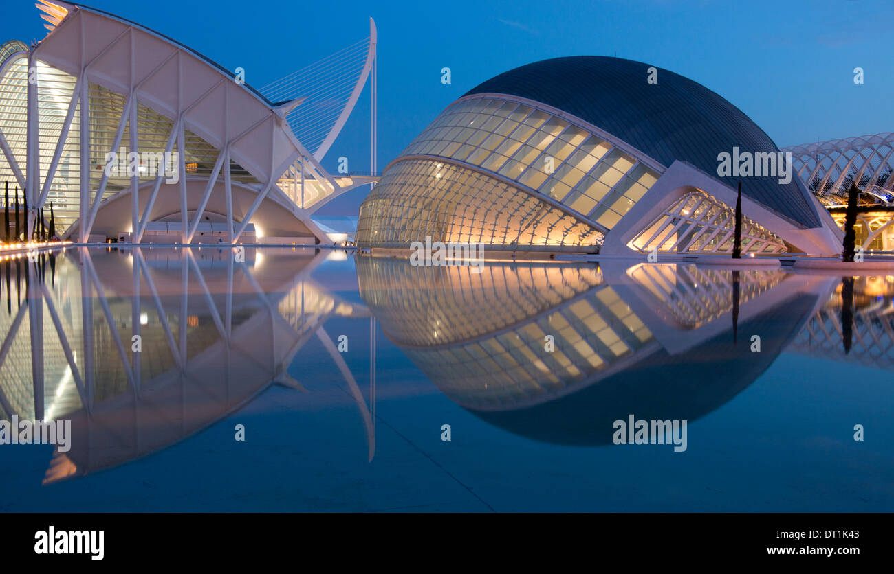 A view of the Hemisferic and Agora buildings in the City of Arts and ...