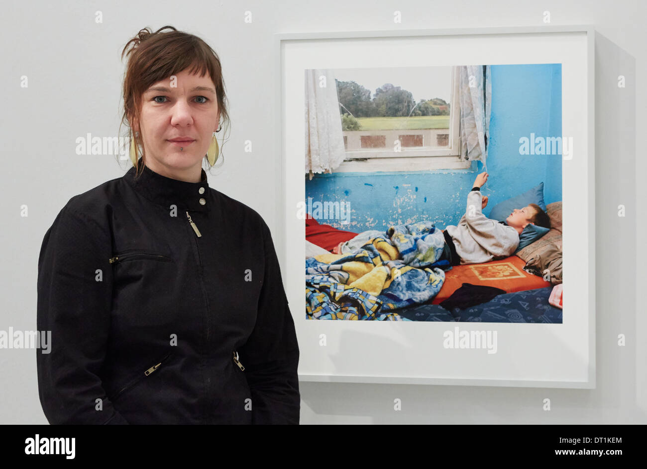 Hamburg, Germany. 06th Feb, 2014. Stephanie Steinkopf poses next to a ...