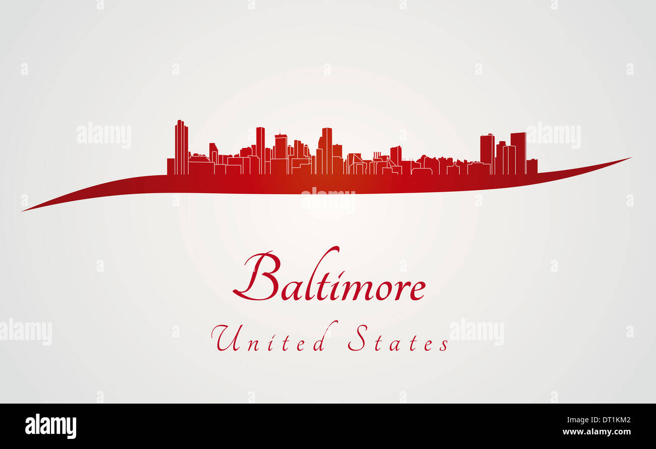 Baltimore skyline silhouette illustration hi-res stock photography and ...