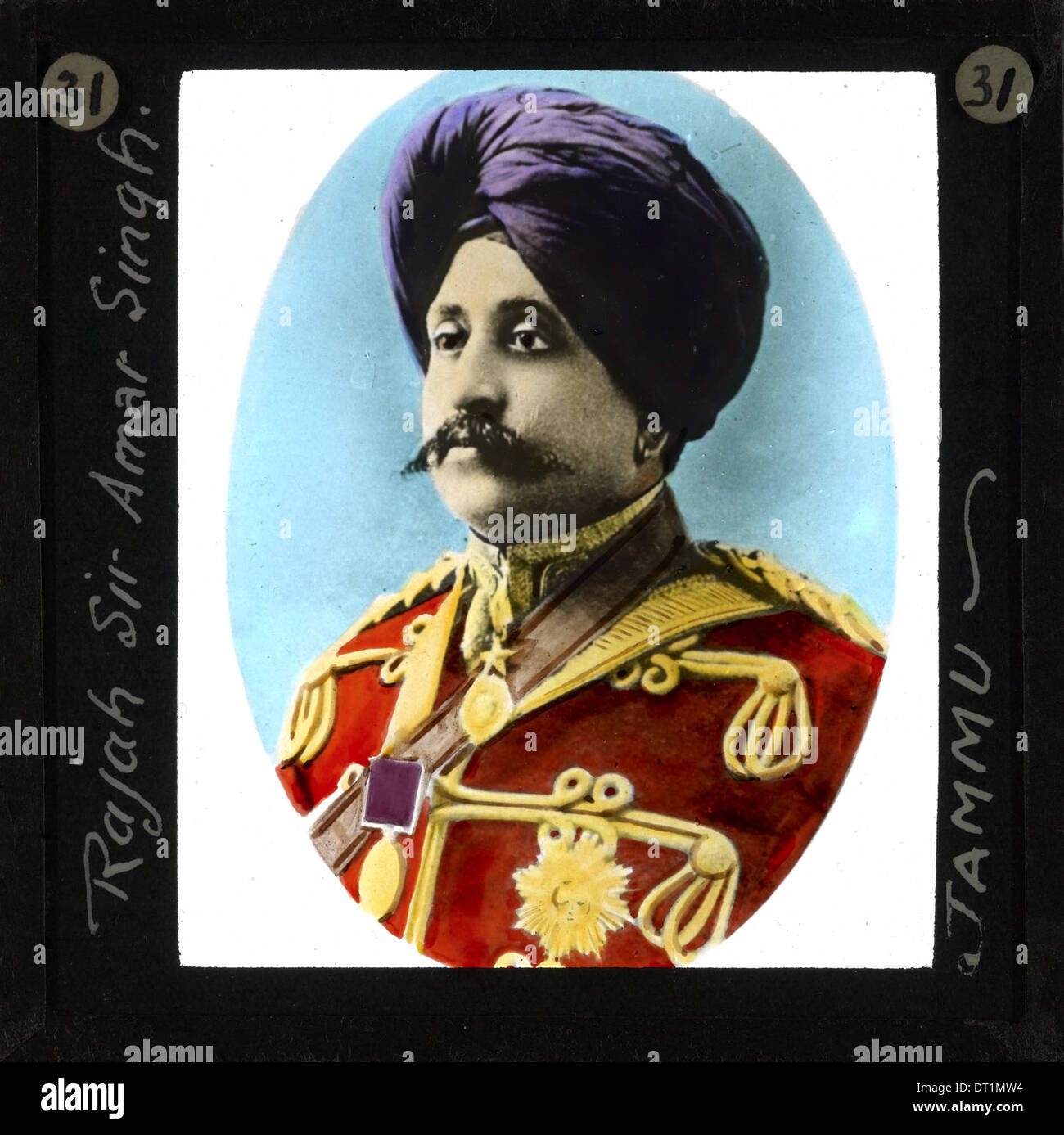 A portrait of General Rajah Sir Amar Singh, captured around 1900 ...
