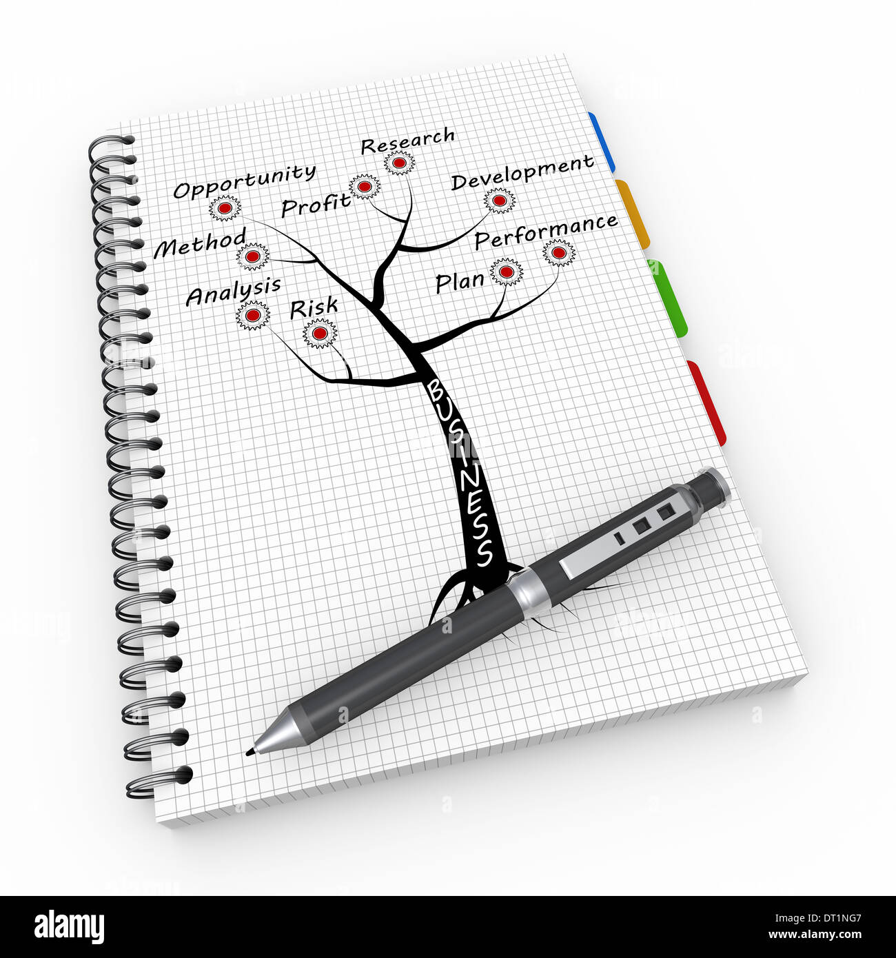 Business tree concept illustration design over a notebook Stock Photo ...