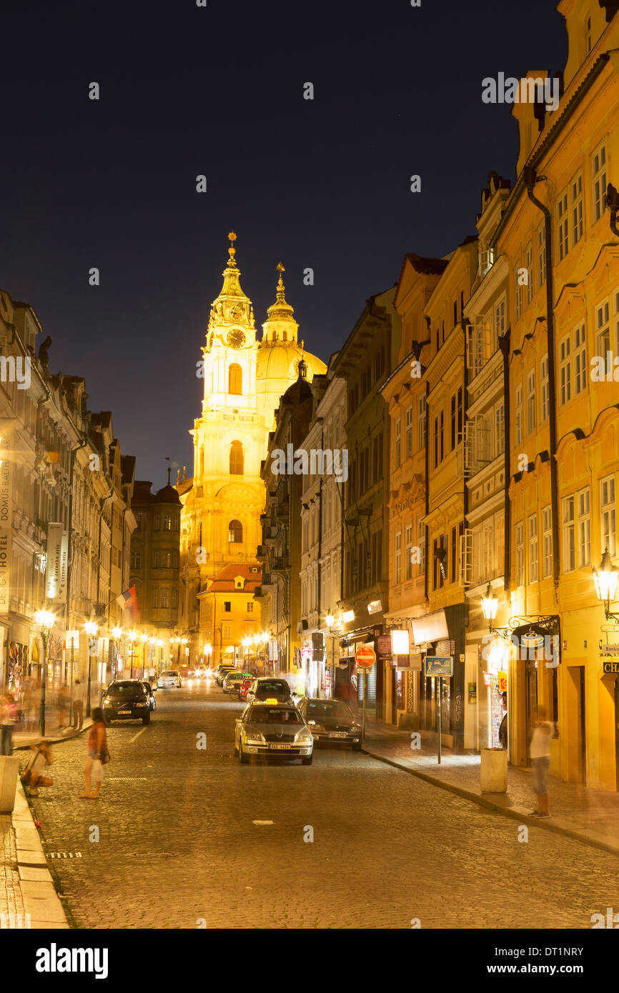 Street scene at night, Prague, Czech Republic, Europe Stock Photo - Alamy