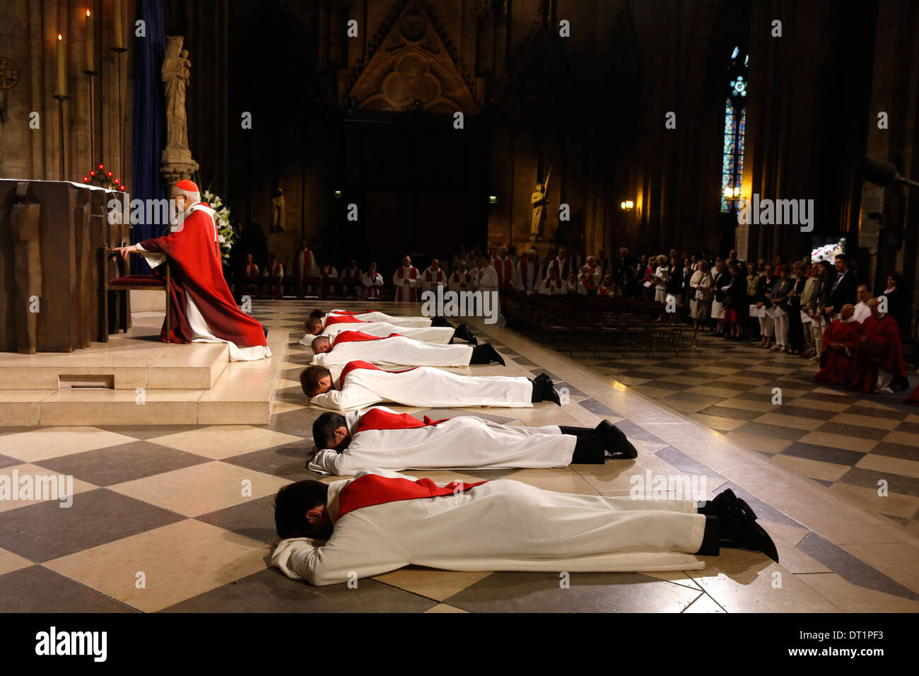 Catholic priest ordinations at Notre Dame cathedral, Paris, France ...