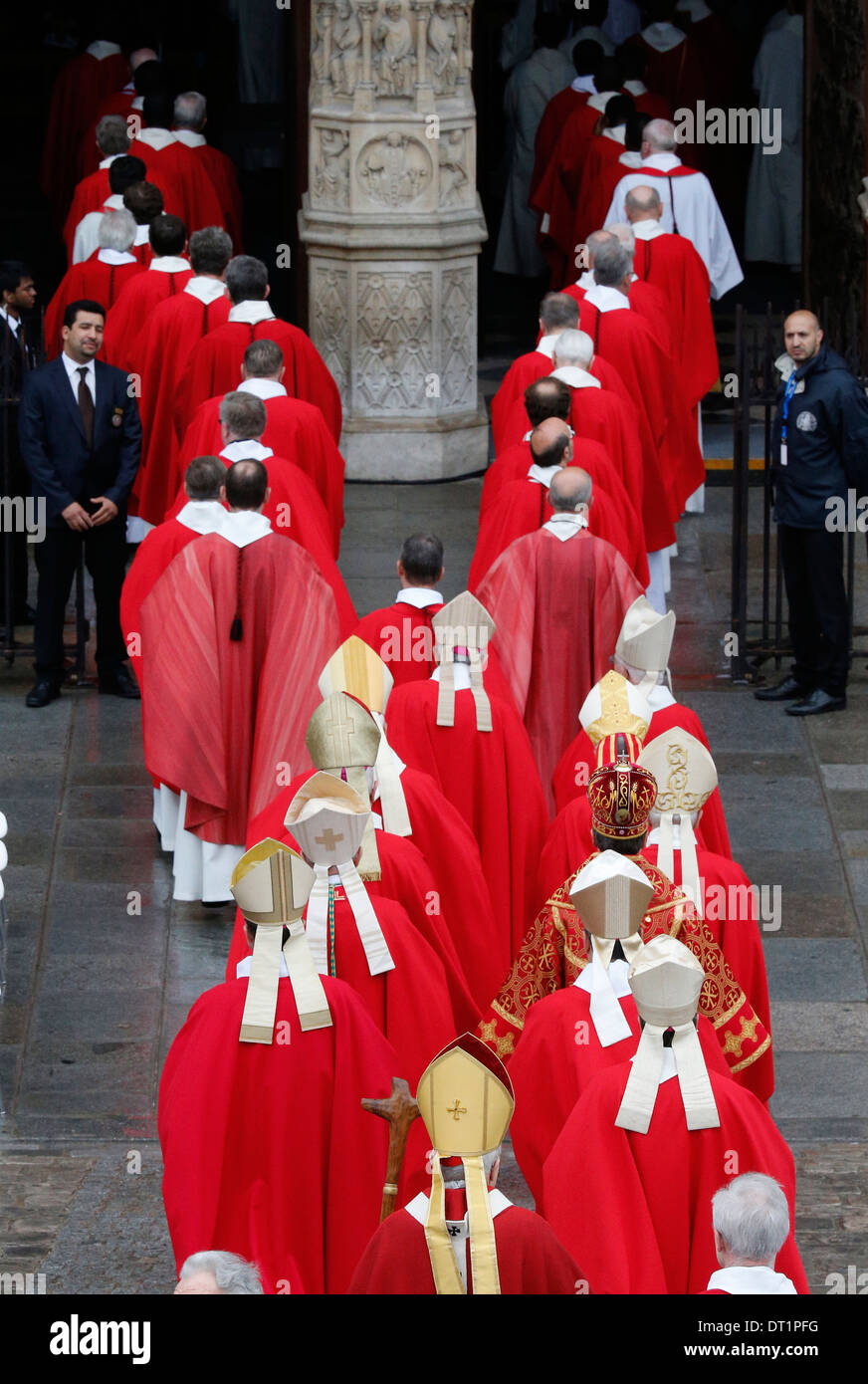 Procession entering Notre-Dame de Paris Cathedral, Paris, France ...