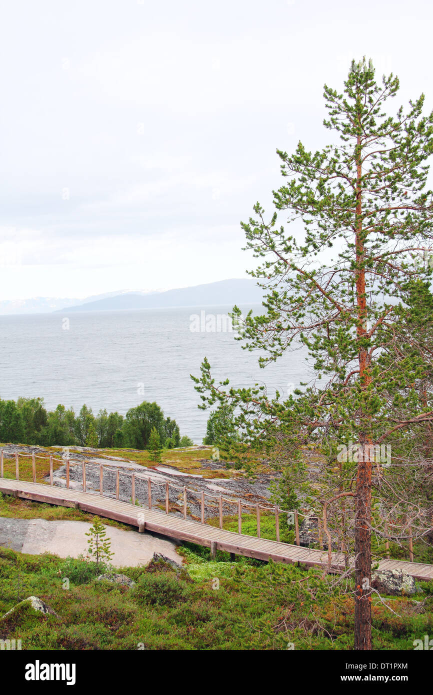 Norwegian landscaped park with walking roads, Alta Stock Photo - Alamy