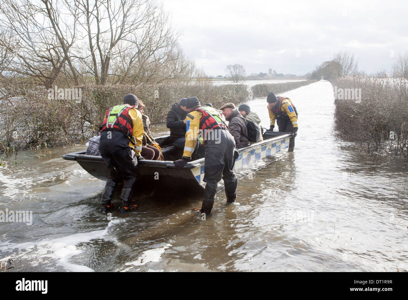 Emergency services humanitarian boat service for cut-off residents of ...