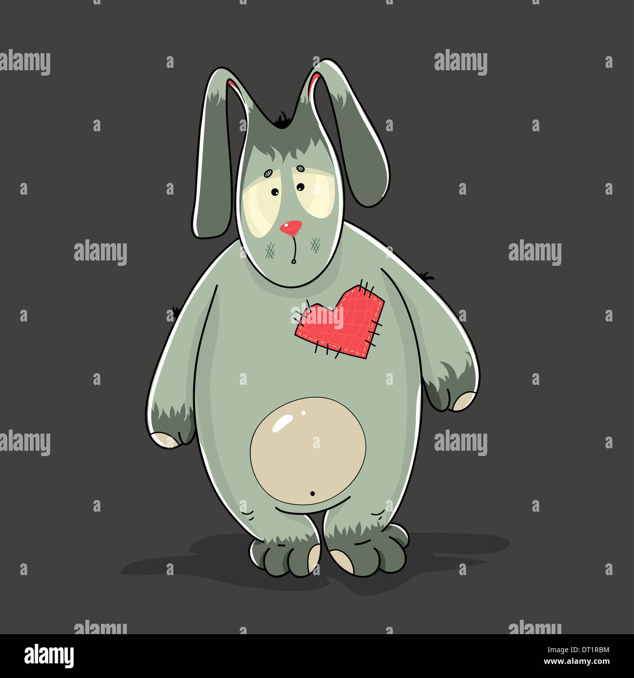 Adorable Valentine plush rabbit with embroidered heart Stock Photo - Alamy