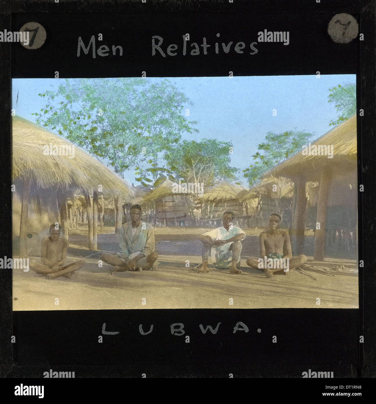 A group of men from Lubwa Village in Zambia, photographed between 1905 ...