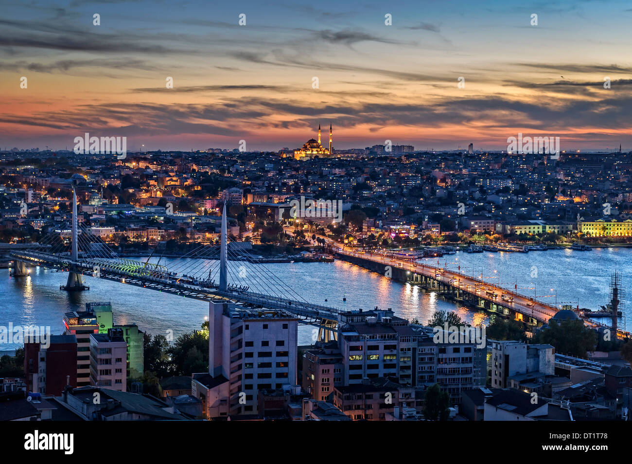 View over the Golden Horn with the Fatih Cami in the middle Stock Photo ...