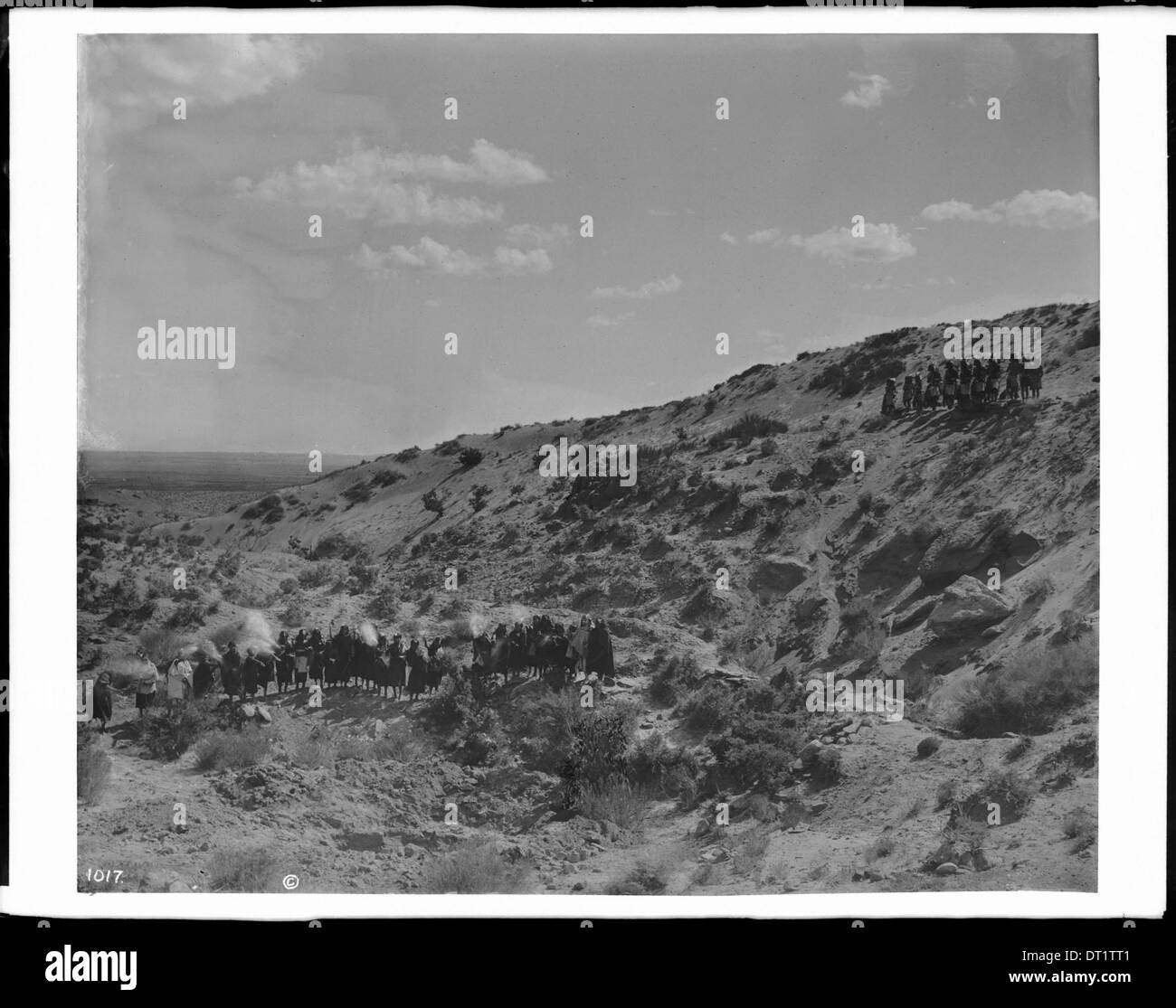 A group participating in the Hopi Indian flute dance at Oraibi, circa ...