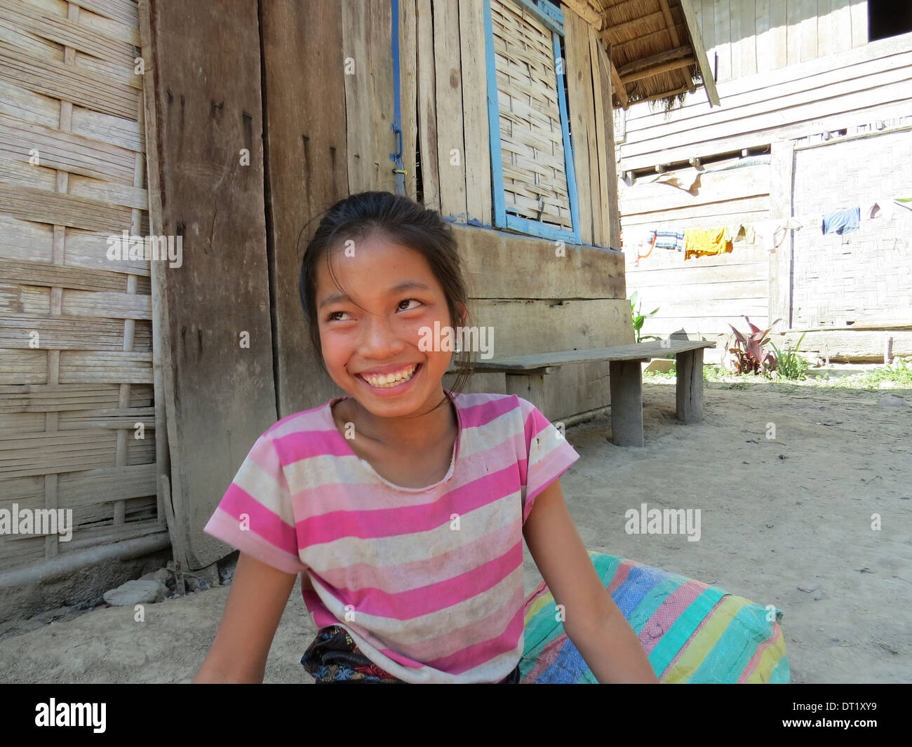 LAOS Girl in northern village. Photo Tony Gale Stock Photo - Alamy
