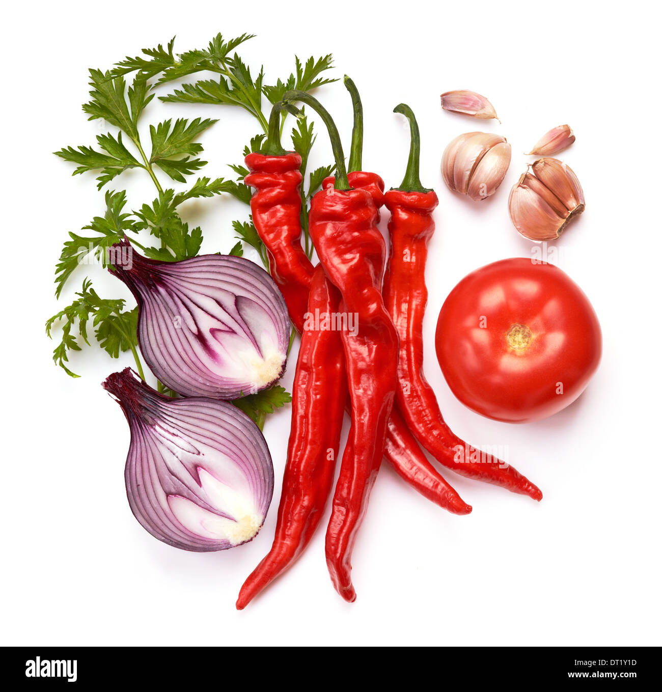 Tomato sauce pepper garlic Cut Out Stock Images & Pictures - Alamy